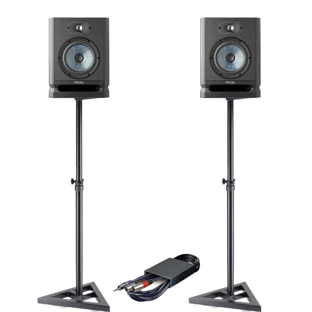 Focal Alpha 65 EVO Active Studio Monitors Bundle With Stands & Cables ...
