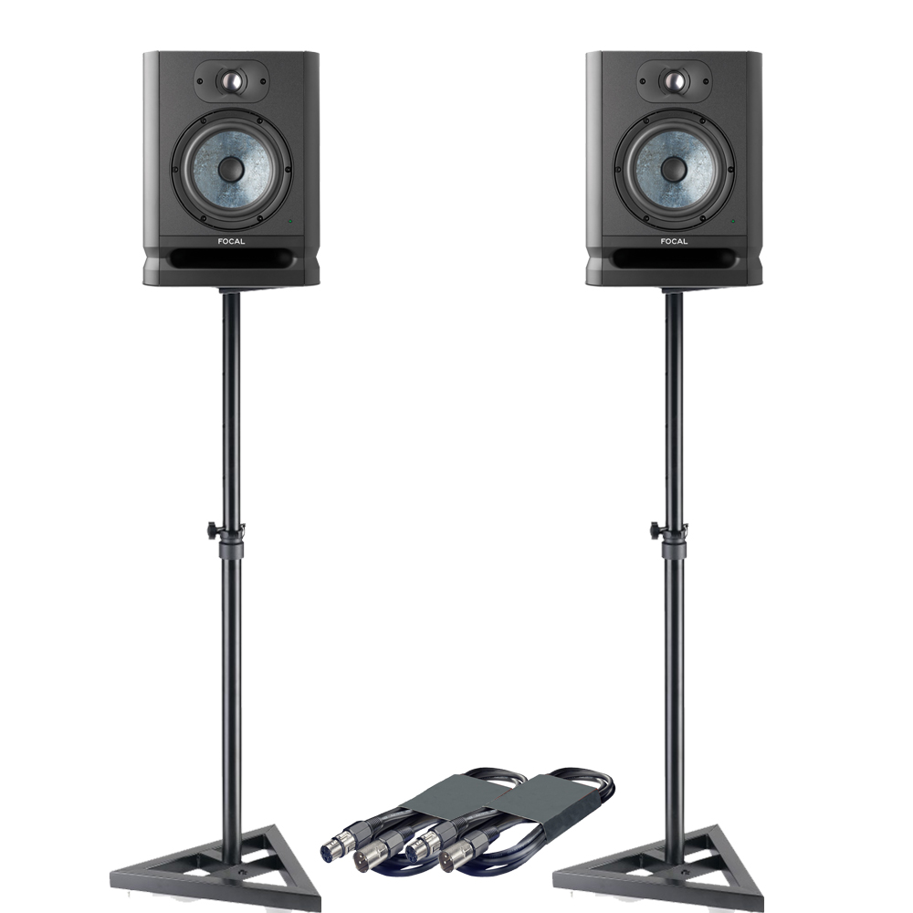 Focal Alpha 65 EVO Active Studio Monitors Bundle With Stands & Cables ...